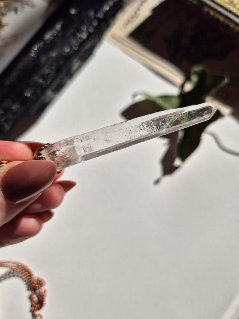 Diamantina Laser Quartz Point Copper Necklace ~ Electroformed Jewellery ...