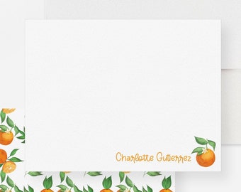 Orange Fruit Note Cards Stationery Set of 10 Cards in White or - Etsy