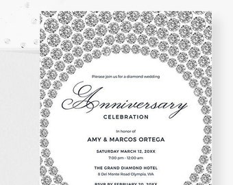 Diamond Anniversary Invitation - Etsy
