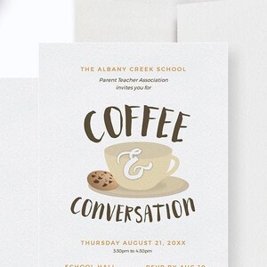 Coffee and Conversation Invitation Edit Yourself Template, Coffee and ...
