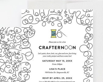 Sewing Birthday Invitation - Etsy