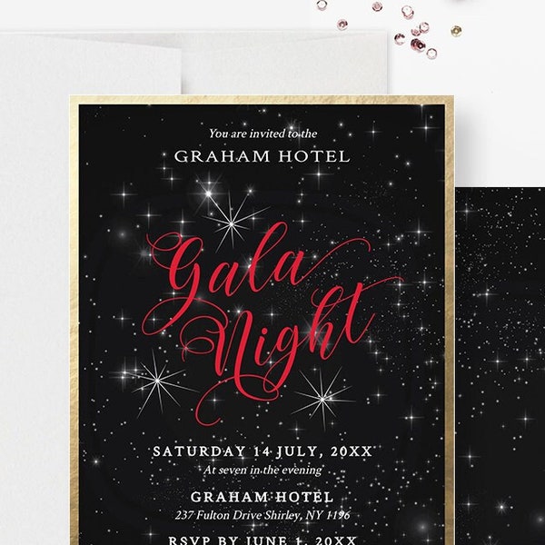 Red Gala Invitation - Etsy