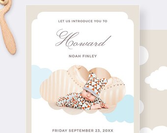 Editable Deacon Birth Announcement Template: Instant Download - Etsy