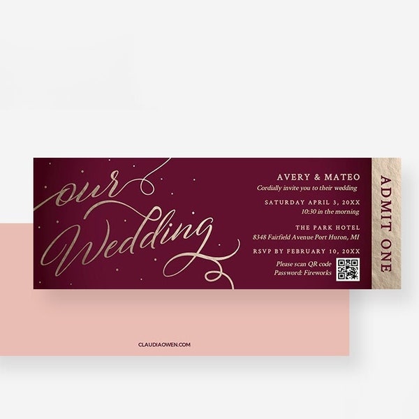 Wedding Ticket - Etsy