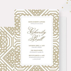 Charity Ball Party Editable Invitation Template, Fancy Formal ...