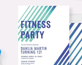 Fitness Theme Party Invitation - Etsy
