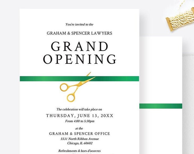 Grand Opening Invitation, Open House, Ribbon Cutting, Grand Opening ...