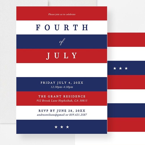 Patriotic Political Party Invitation Editable Template USA - Etsy