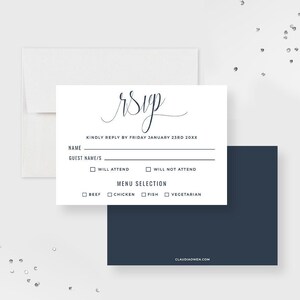 RSVP Card With Meal Choice Template, Printable RSVP With Menu Selection ...