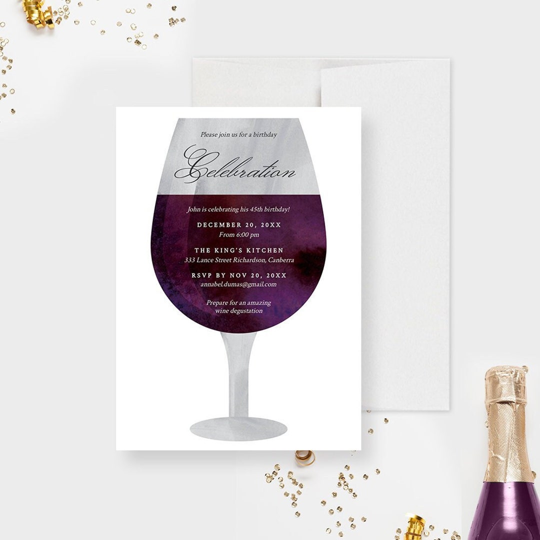 Wine Party Invitation Editable Template, Wine Bachelorette Printable ...