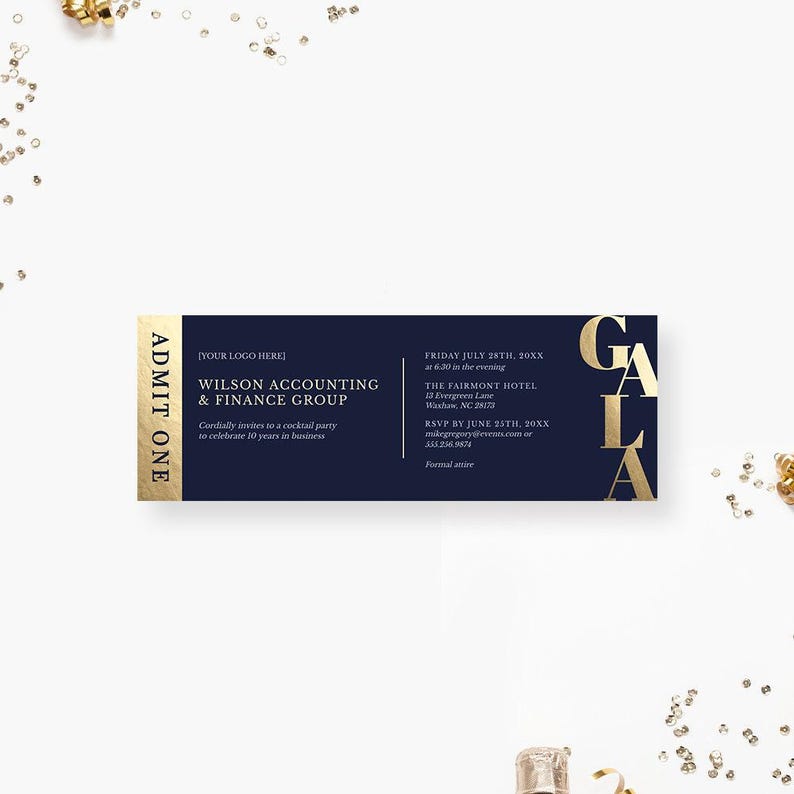 Gala Printable Invitation Digital Download Business Fundraiser ...