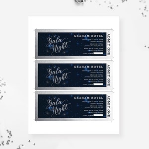 Gala Night Ticket Digital Download, Elegant Gala Ticket Invitation ...