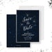 Save the Date Card in Silver, Starry Night Sky Save the Date Instant ...