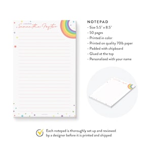 A Note From Notepad, Rainbow Notepad for Girls, Kids Personalized ...