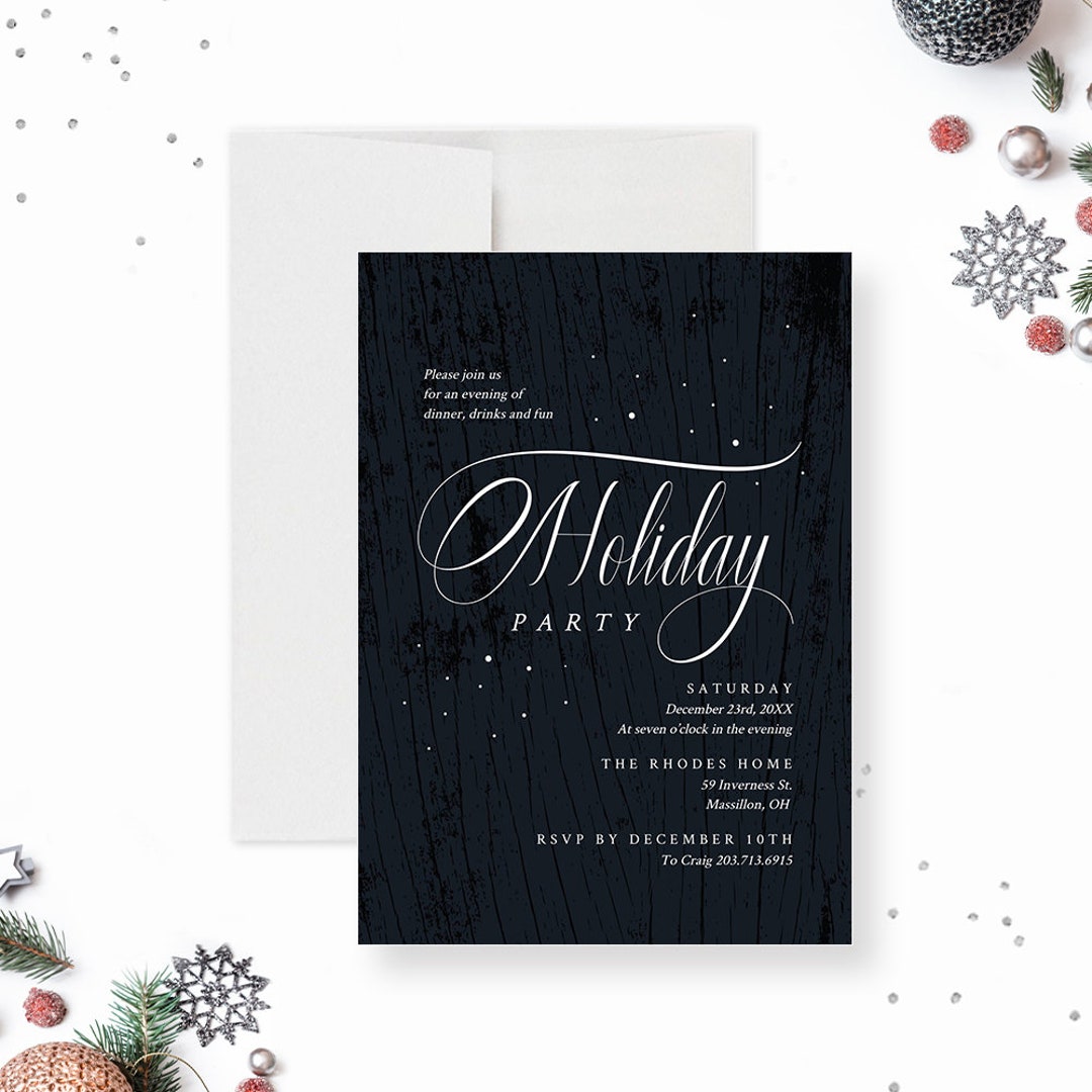 Elegant Classy Holiday Party Invitation Digital Template - Etsy