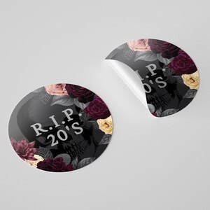 RIP 20s Sticker Editable Template, RIP 30s 40s 50s Funeral Birthday ...