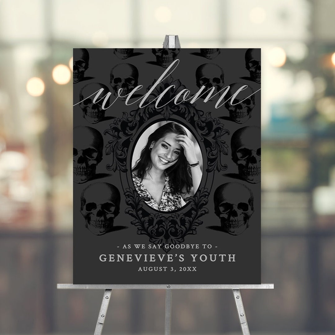 RIP Twenties Welcome Sign With Photo Editable Template, Printable Sign ...