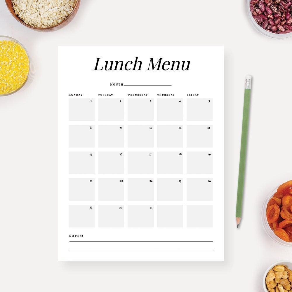 Monthly Meal Planner Editable Template Meal Plan Printable | Etsy