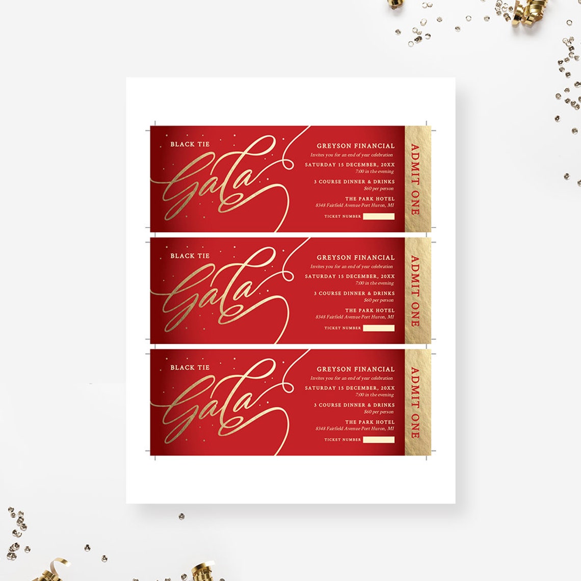 Gala Ticket Editable Template Admit One Printable Digital - Etsy