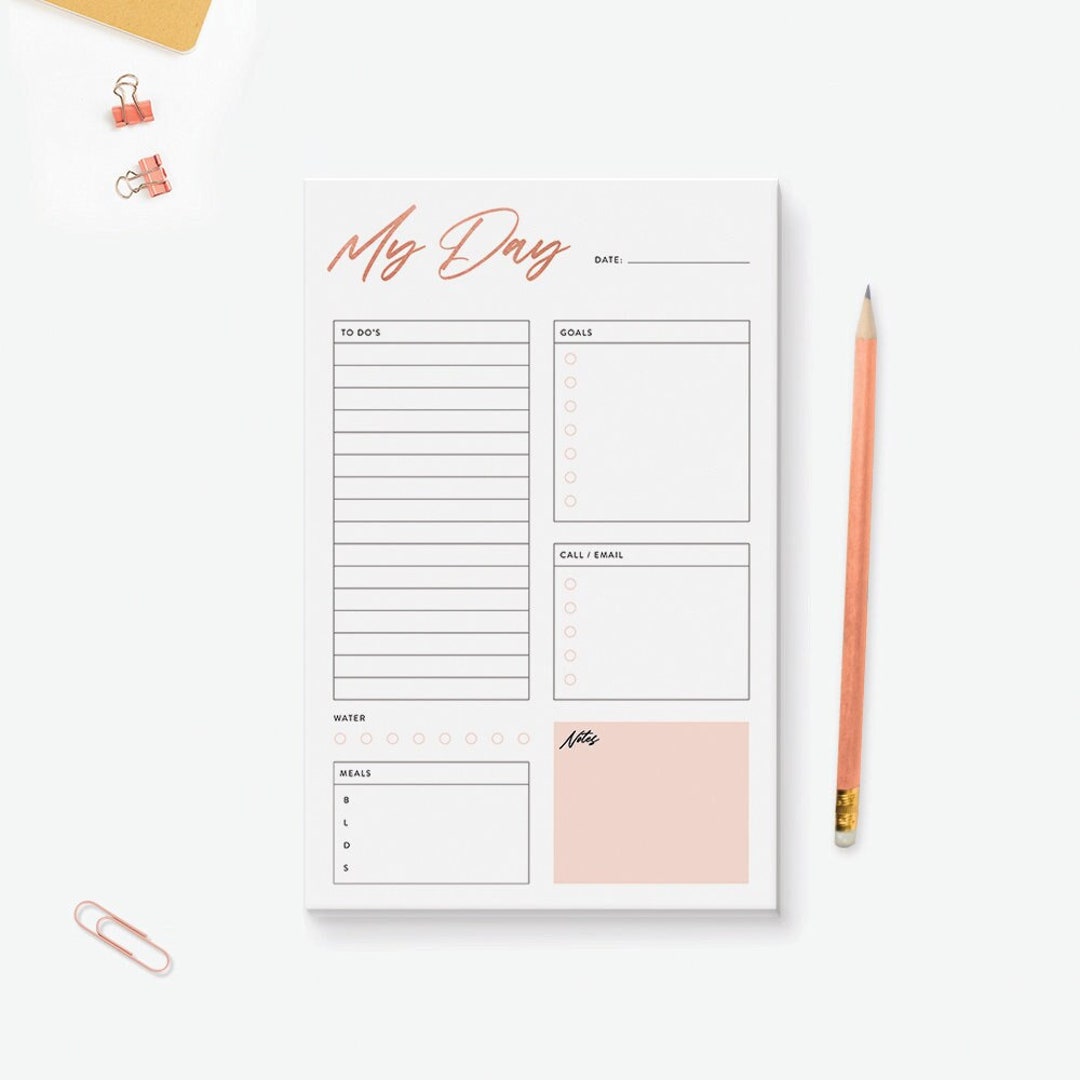 Daily Planning to Do List Notepad Personalized Notepad, Custom Desk ...
