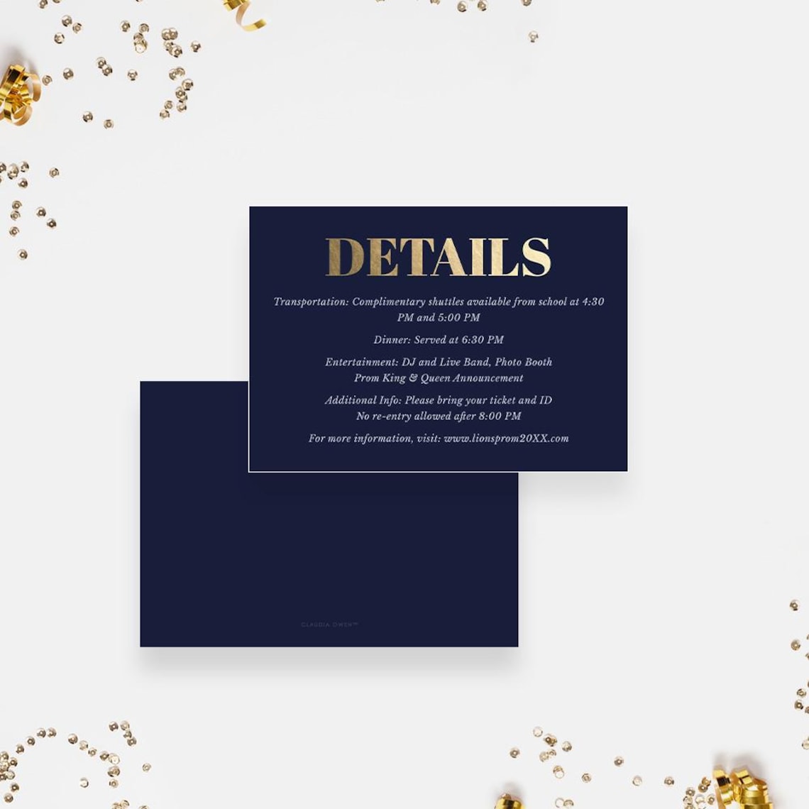 Elegant Prom Night Invitation Card, Junior Senior Prom Invites With ...