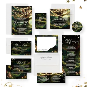 Enchanted Forest Prom Night Party Invitation Card, Classy Enchanted ...
