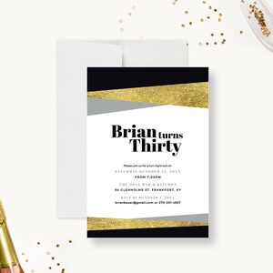 Mens Birthday Party Invitation Template, 21st 30th 40th 50th 60th 70th ...