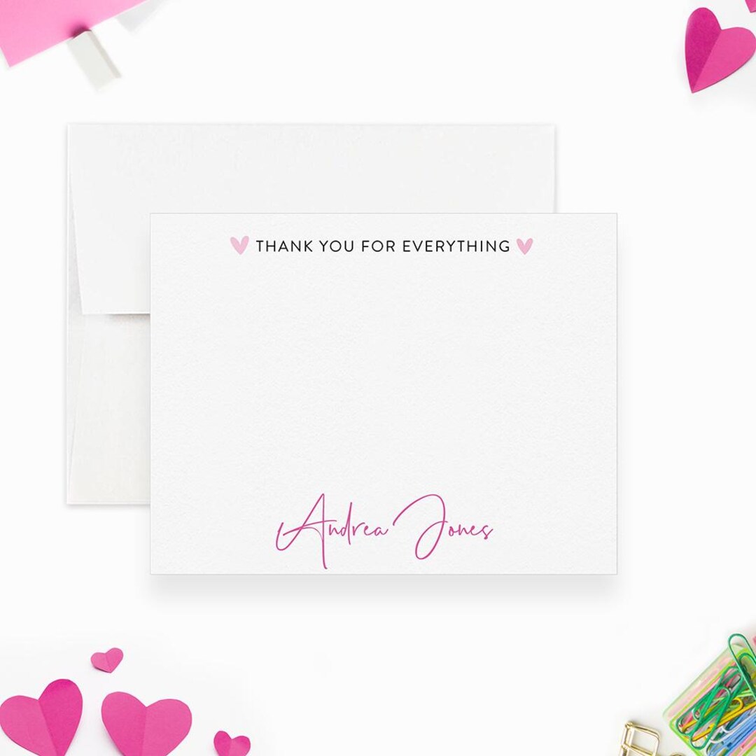 Thank You for Everything Card Personalized Appreciation Note Card ...