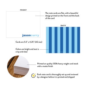 Personalized Note Card With Blue and White Stripes, Kids Boys ...