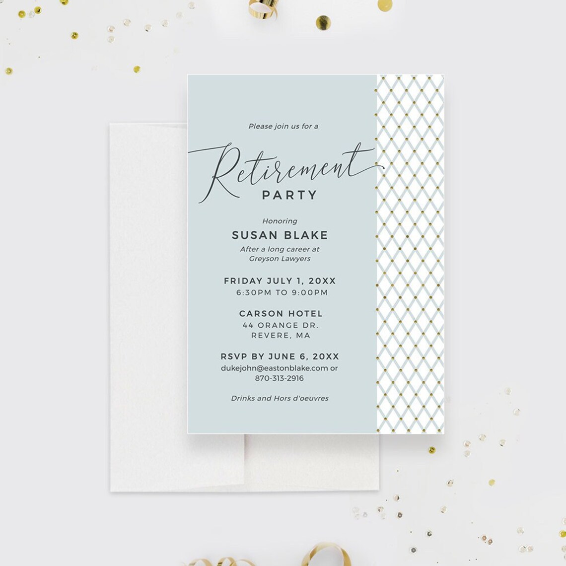 Printable Retirement Party Invitation Editable Template - Etsy