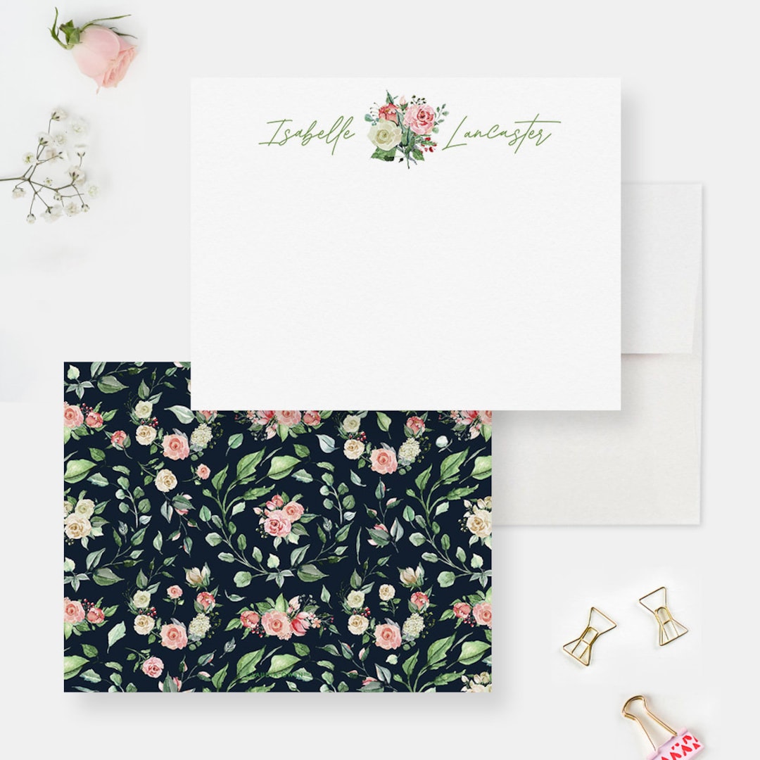 Spring Floral Note Cards Stationery for Women, Summer Flower Note Cards ...