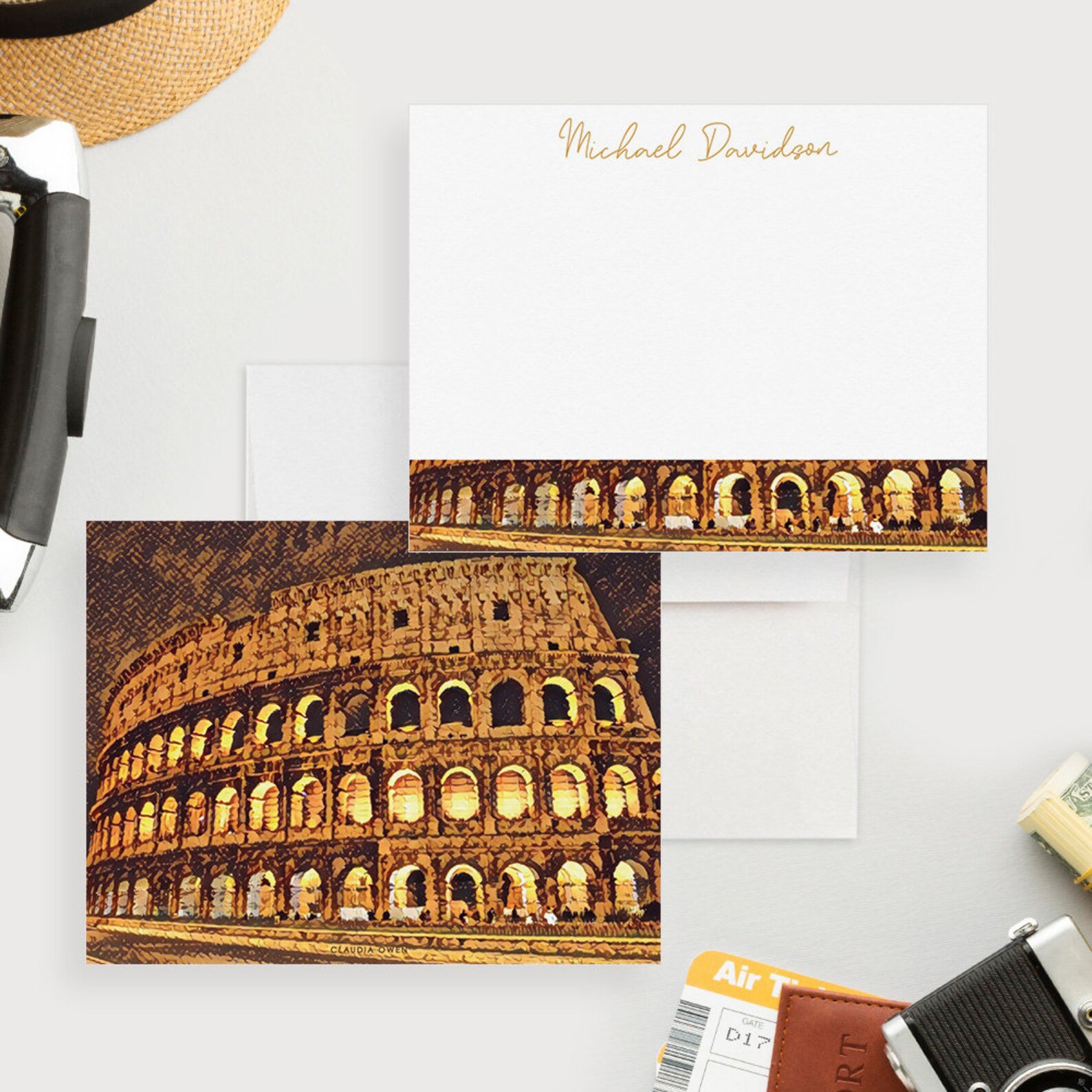 Colosseum Note Cards, Travel Lover Gifts, Italy Thank You Cards, Travel ...