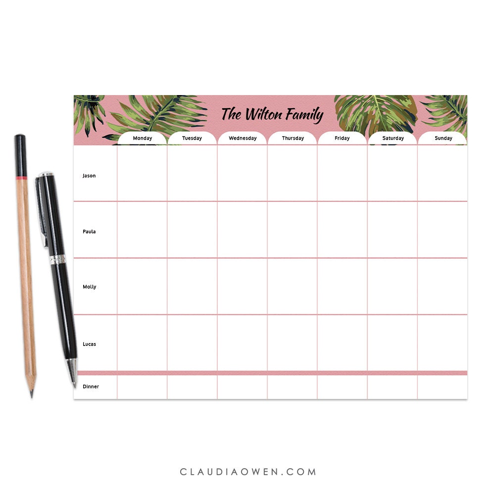 Personalized Family Weekly Planner Editable Template to Do | Etsy