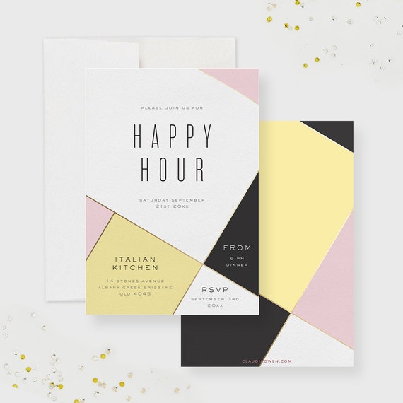 Happy Hour Party Invitation Work Drinks Friday Drinks - Etsy