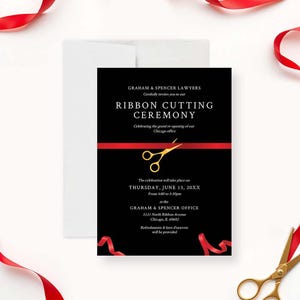 Grand Opening Editable Template Launch Party Digital Download, Ribbon ...