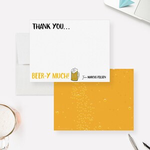Beer Themed Thank You Cards Funny Beer Stationery Personalized Note ...