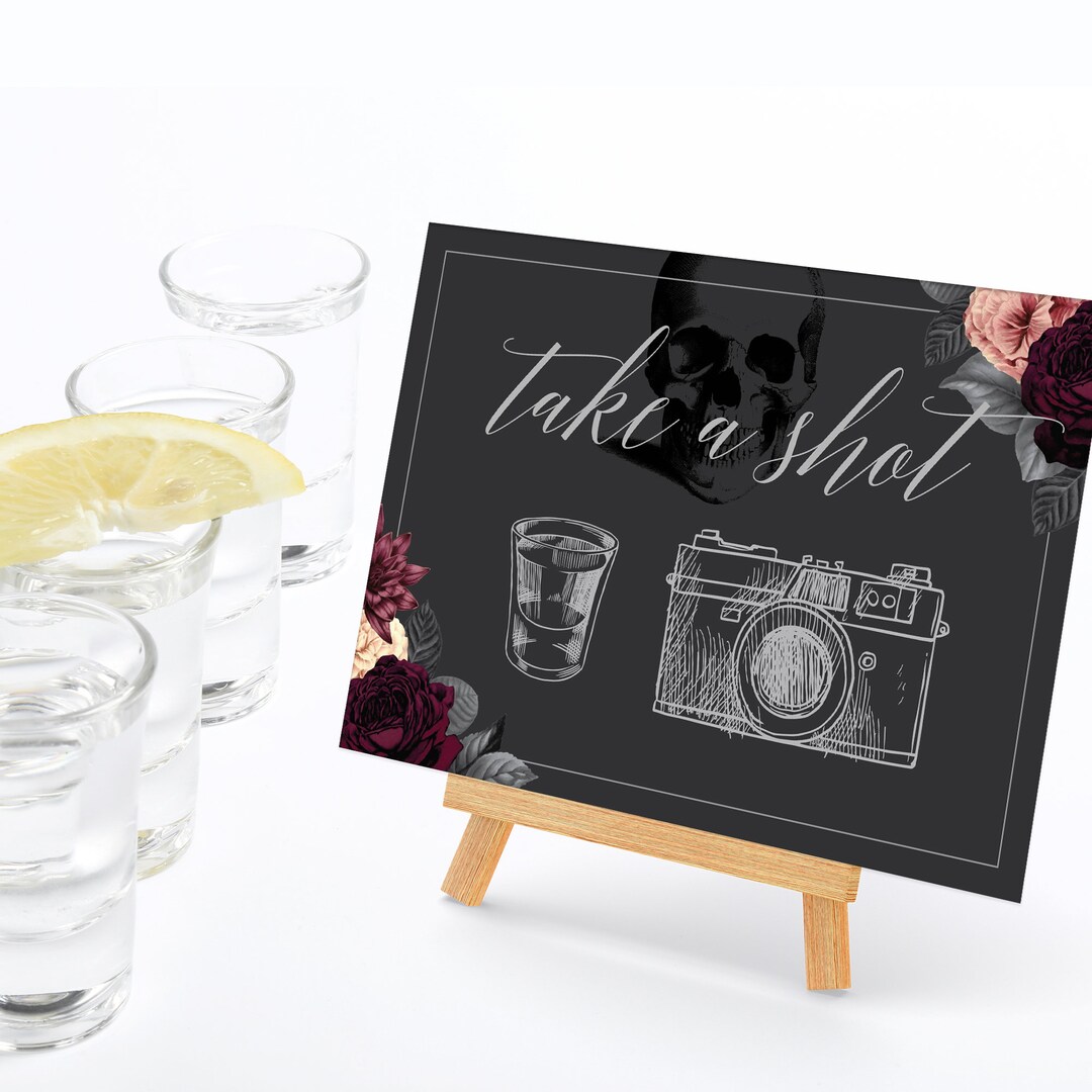 Take a Shot Table Sign Digital Download, Printable Birthday Drinking ...