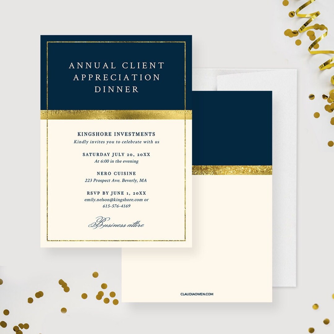 Annual Client Appreciation Dinner Party Invitation Editable Template ...