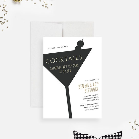 Cocktail Party Invitations Blank Template