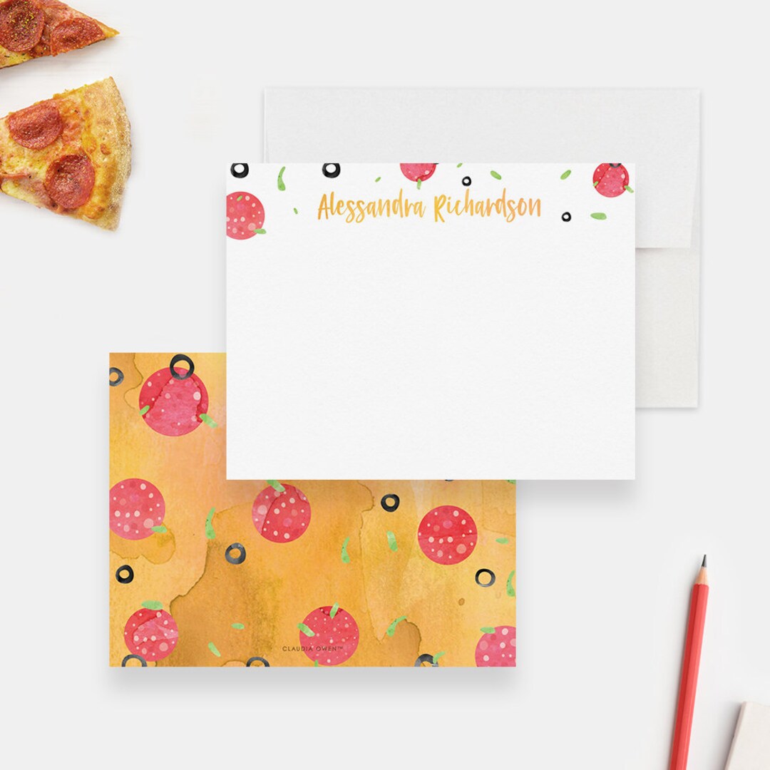 Pizza Personalized Stationery Set, Kitchen Custom Stationery Pizza ...