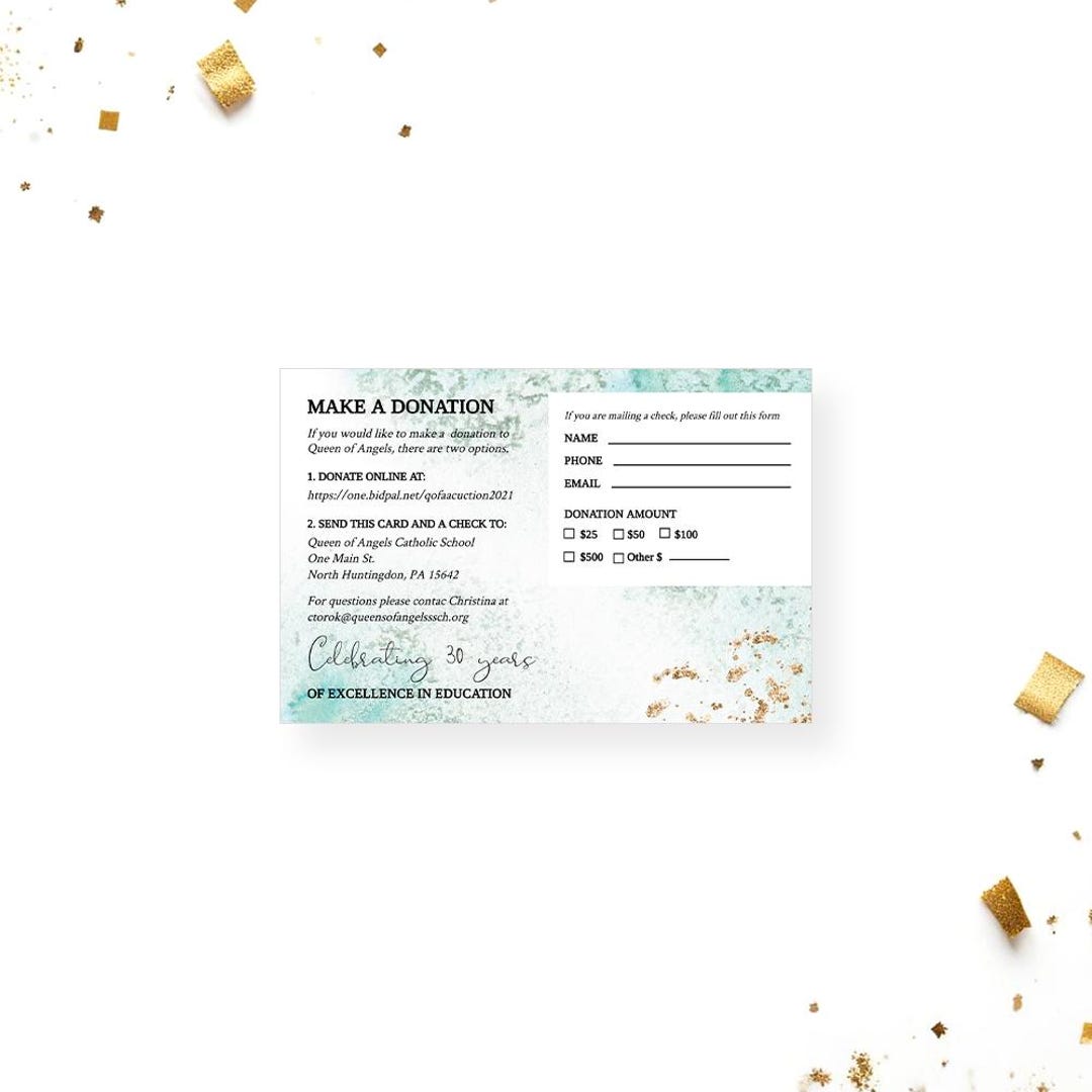 Personalized Fundraiser Donation Card Template, Donate Card Digital ...