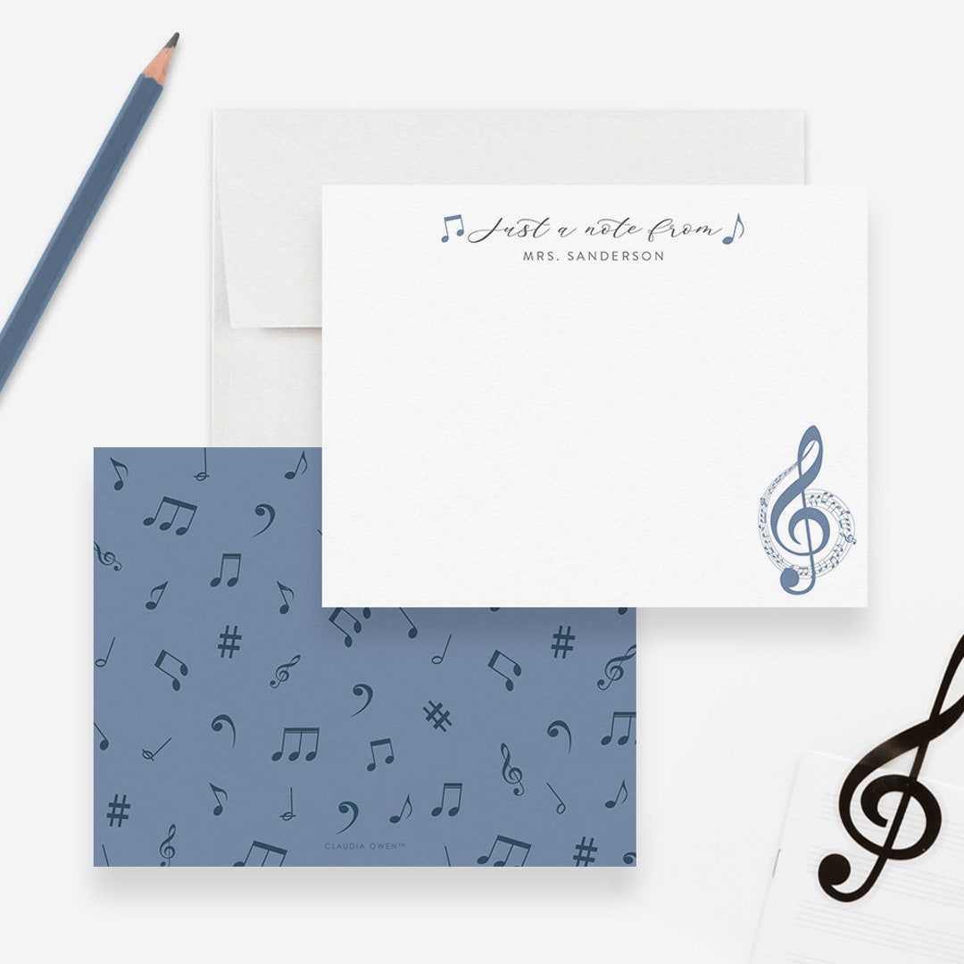 Music Teacher Stationery Card Set Music Teacher Thank You Gifts Note ...