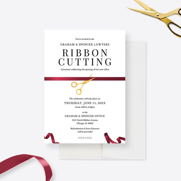 Ribbon Cutting Invitation - Etsy