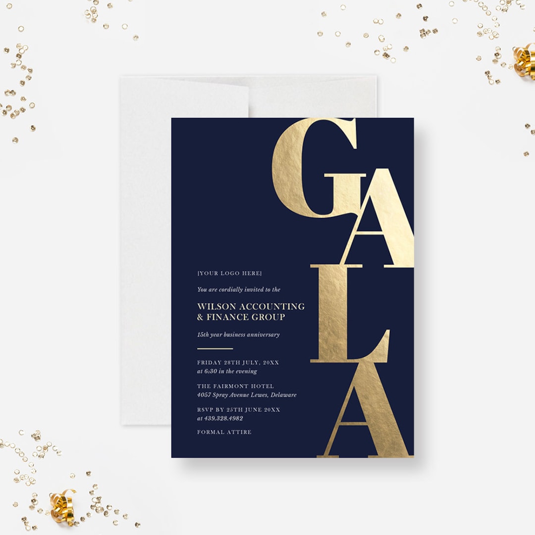 Gala Party Invitation Corporate Work Invites Custom Business - Etsy