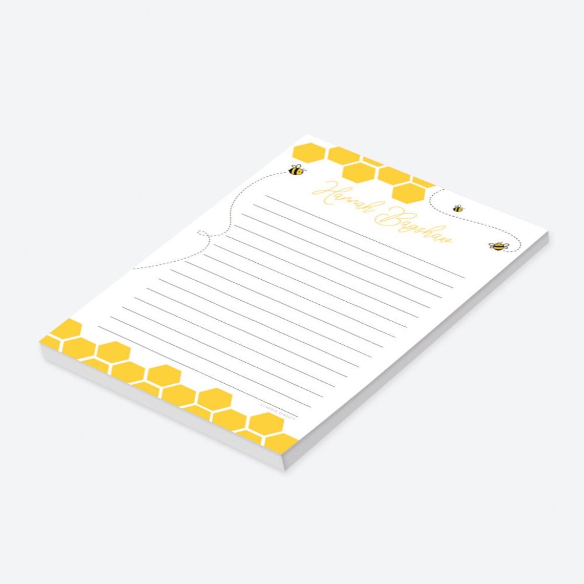 Personalized Bee Notepad for Children, Honey Bee Stationary Notepad Set ...