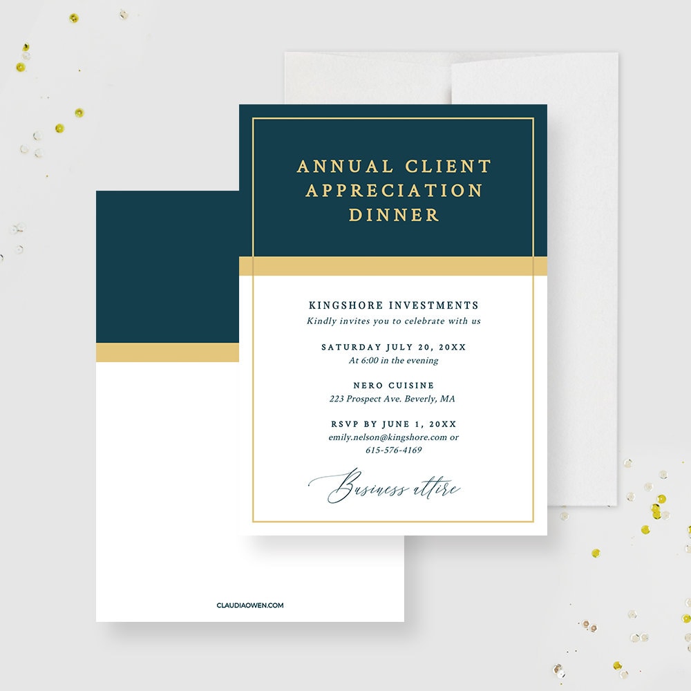 Business Party Invitation Matching Set Template Corporate - Etsy