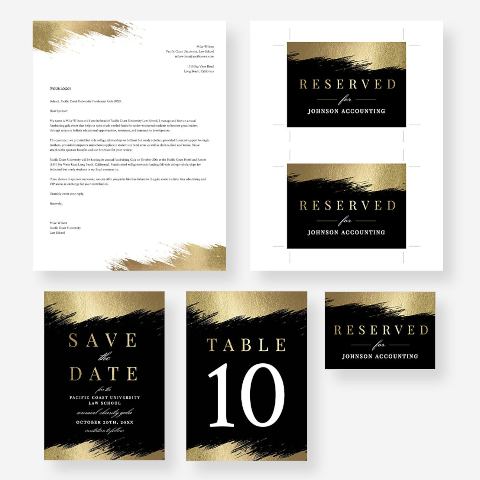 Gala Party Invitation Editable Template, Business Sponsorship Form ...