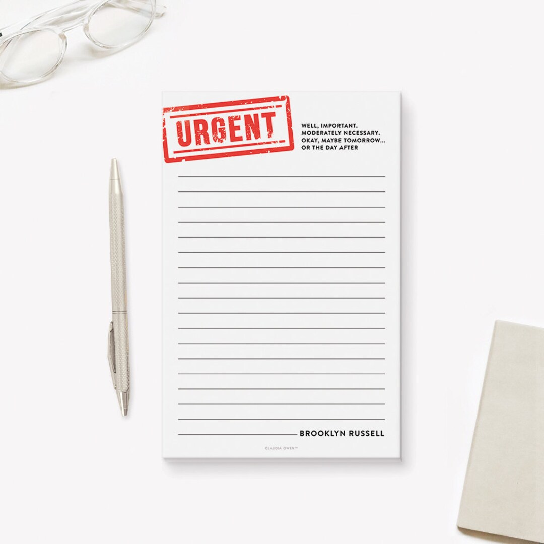 Funny Notepad, Urgent to Do List Planner Pad, Personalized Desk Notepad ...