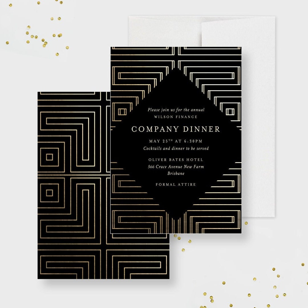 Company Dinner Printed Party Invitations, Professional Business Dinner ...