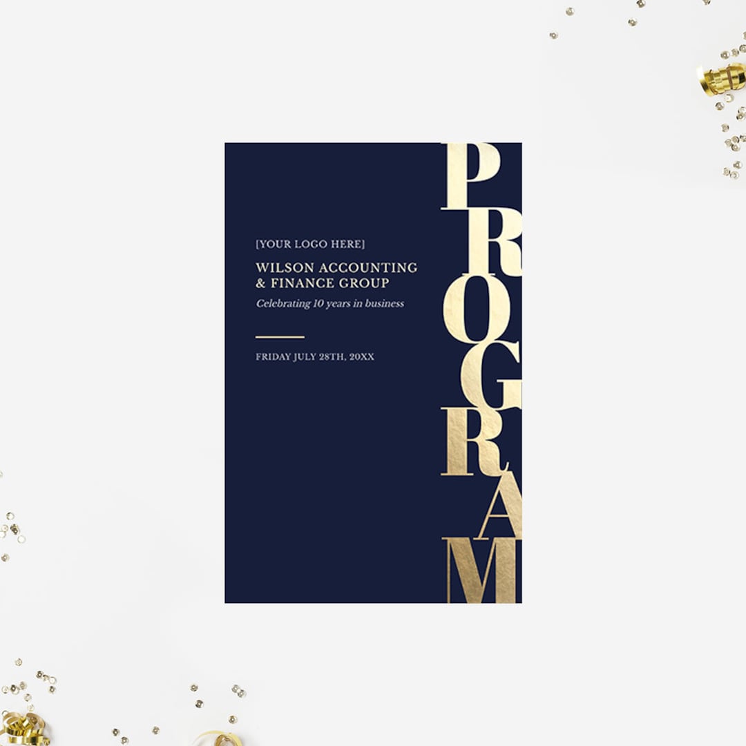 Elegant Program Event Printable Digital Download, Business Program ...